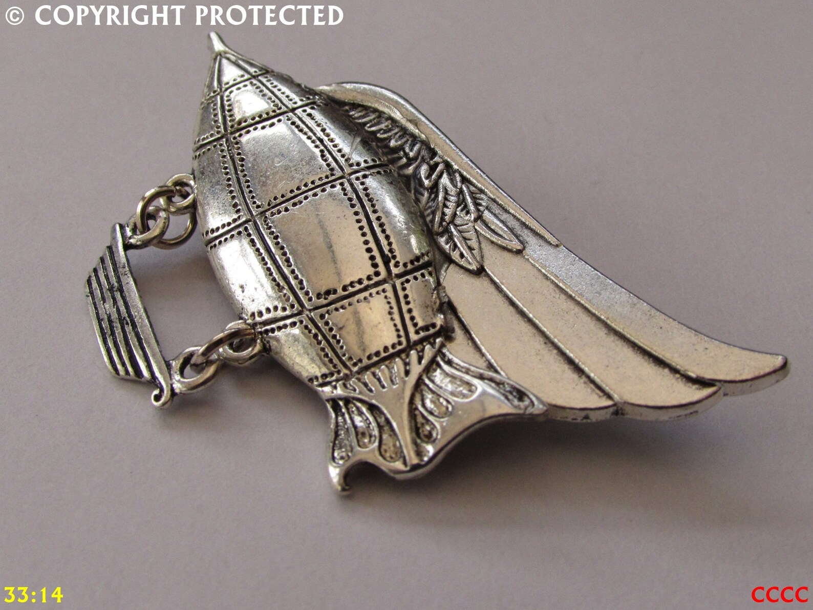 Steampunk Pin Badge Brooch Silver Zeppelin Airship With Large - Etsy