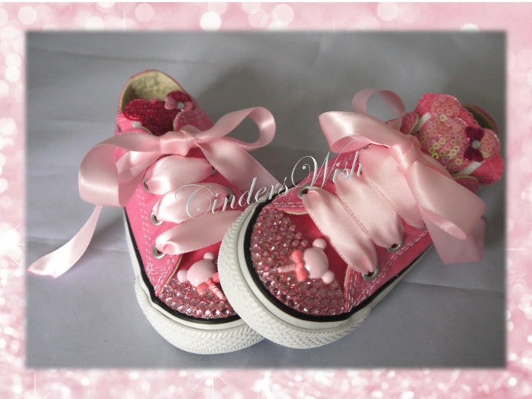 Pink Minnie Mouse Converse: Sparkle Toe, Satin Laces - Etsy