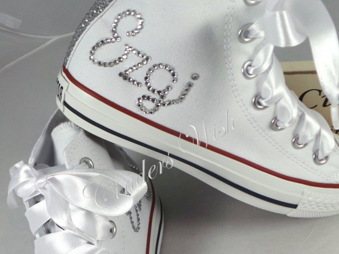 Womens Personalised Converse / Your Name on Converse / Bling High Tops ...