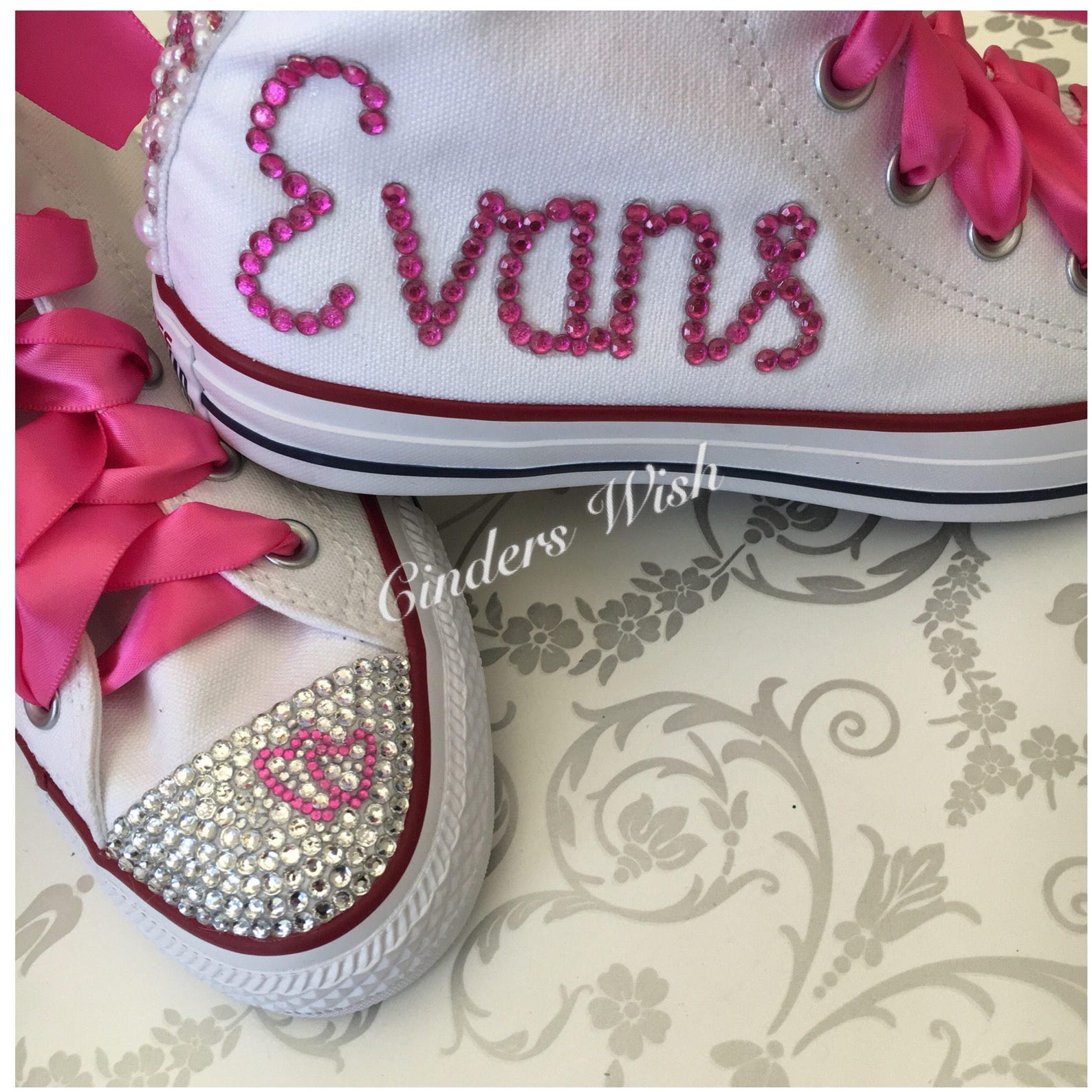 Pink Married Name Crystal Converse / Married Date Converse/ - Etsy UK