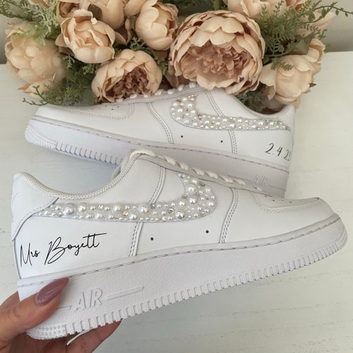 Custom Nike Air Force 1 AF1 Bridal Wedding Shoes Swarovski - Etsy