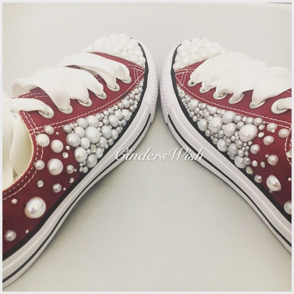 Pearl Converse /burgundy Wedding Converse/bridal Chucks / - Etsy UK