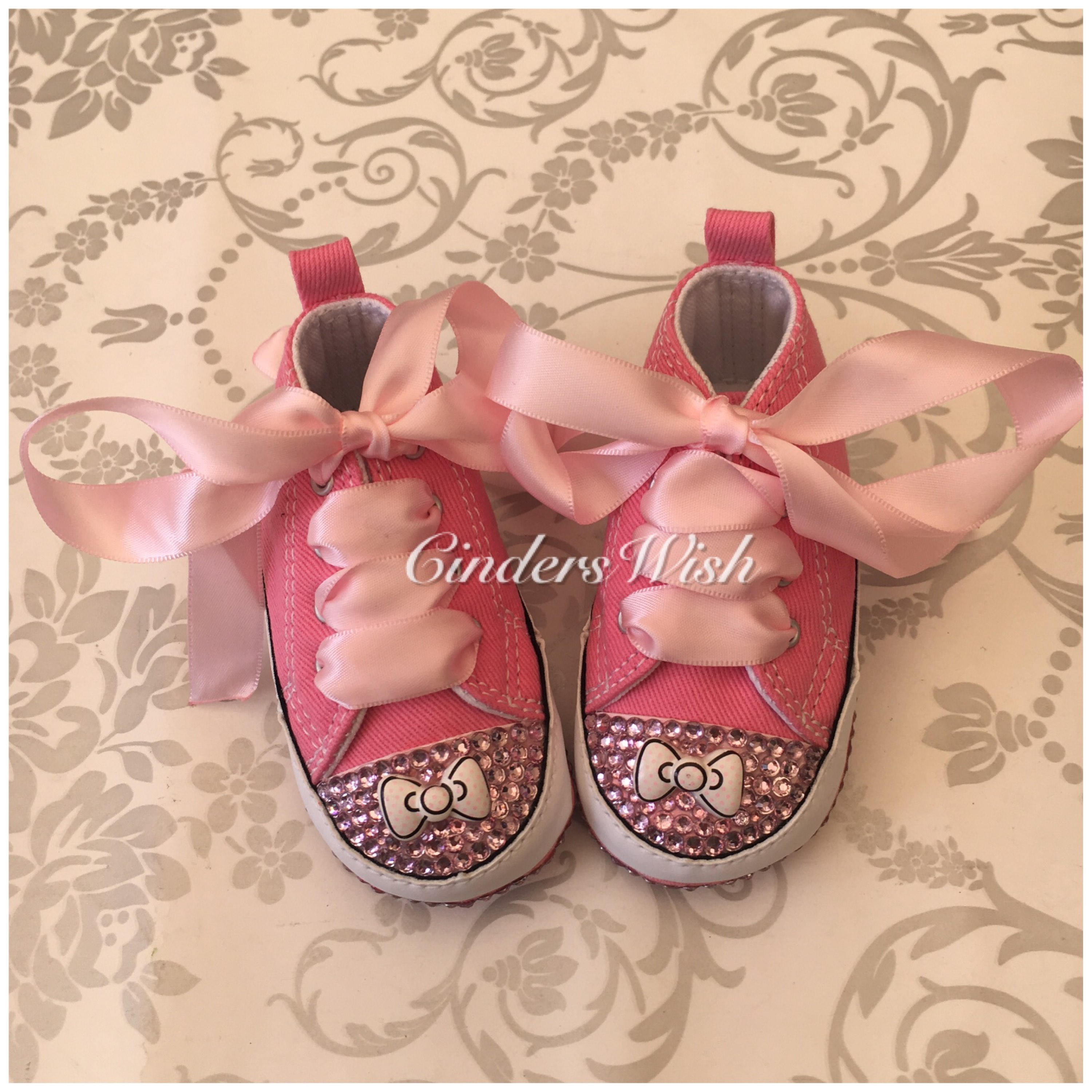 Pink Bow Baby Converse/bow Converse/twinkle Toes/ Bling Toe - Etsy UK