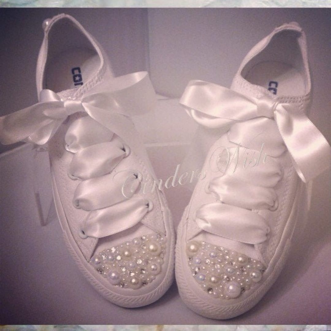 Pure White Pearl Converse / Bridal Converse / Wedding Converse ...
