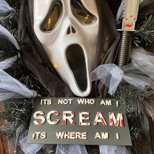 Scream Ghostface Killer Halloween Wreath / Gothic Halloween Wreath ...