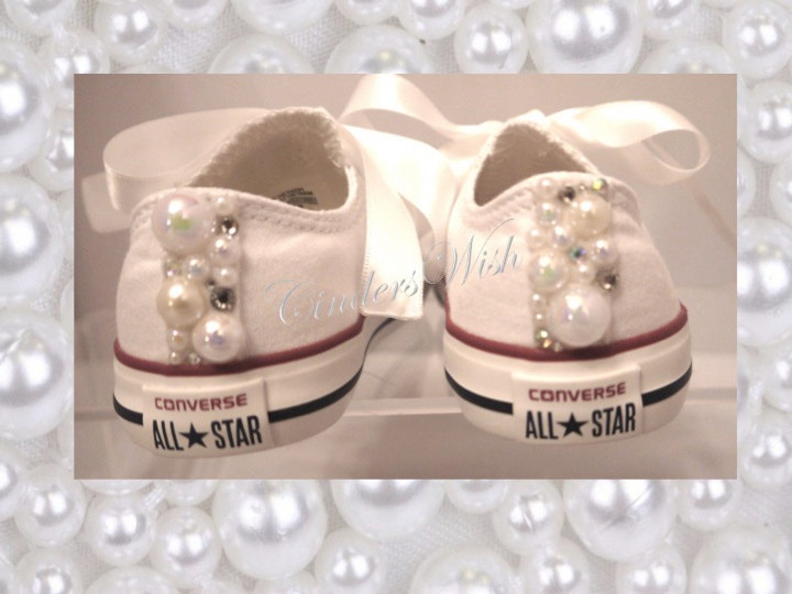 Childrens Pearl Converse / kids converse / white converse/ | Etsy