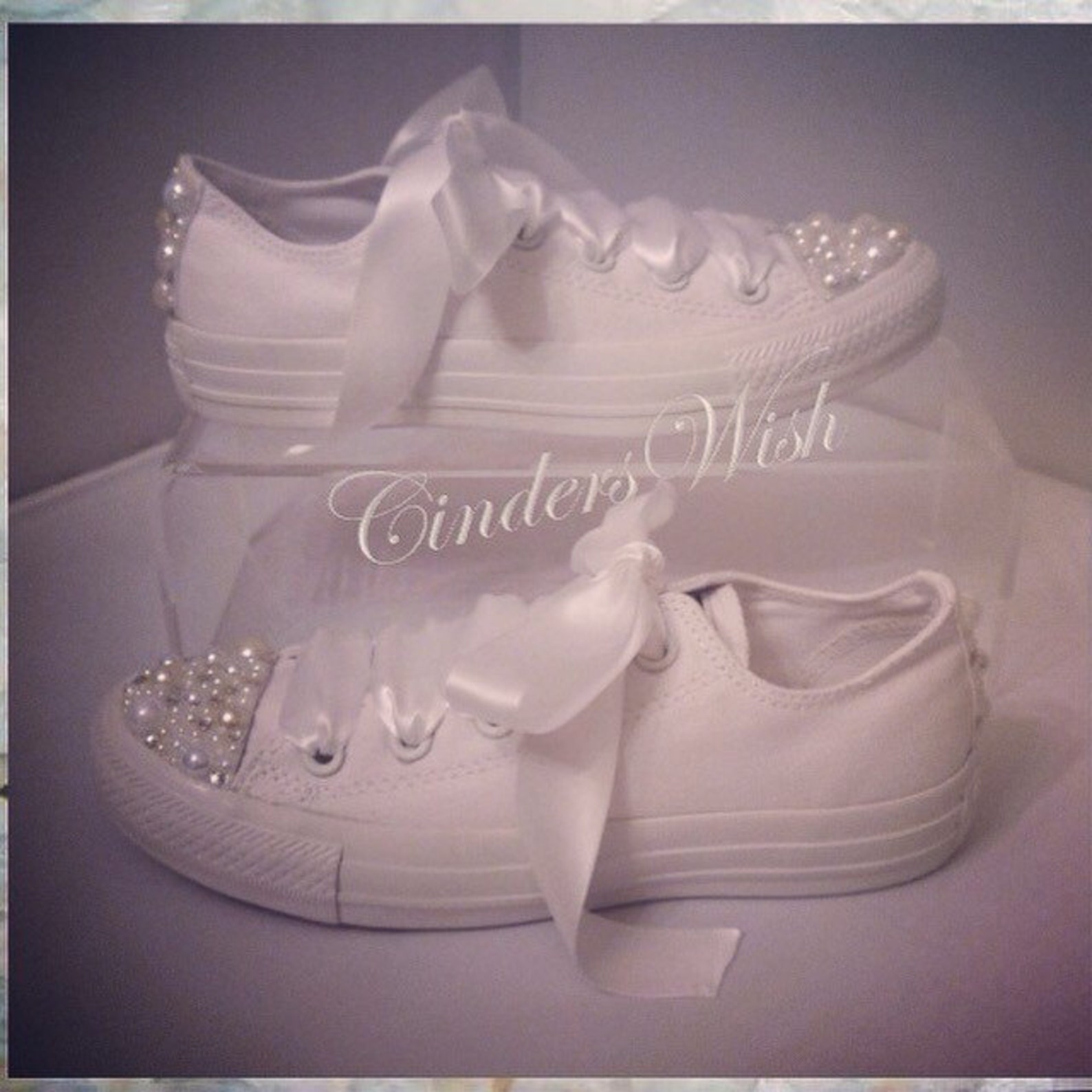 Pure White Pearl Converse / Bridal Converse / Wedding - Etsy UK