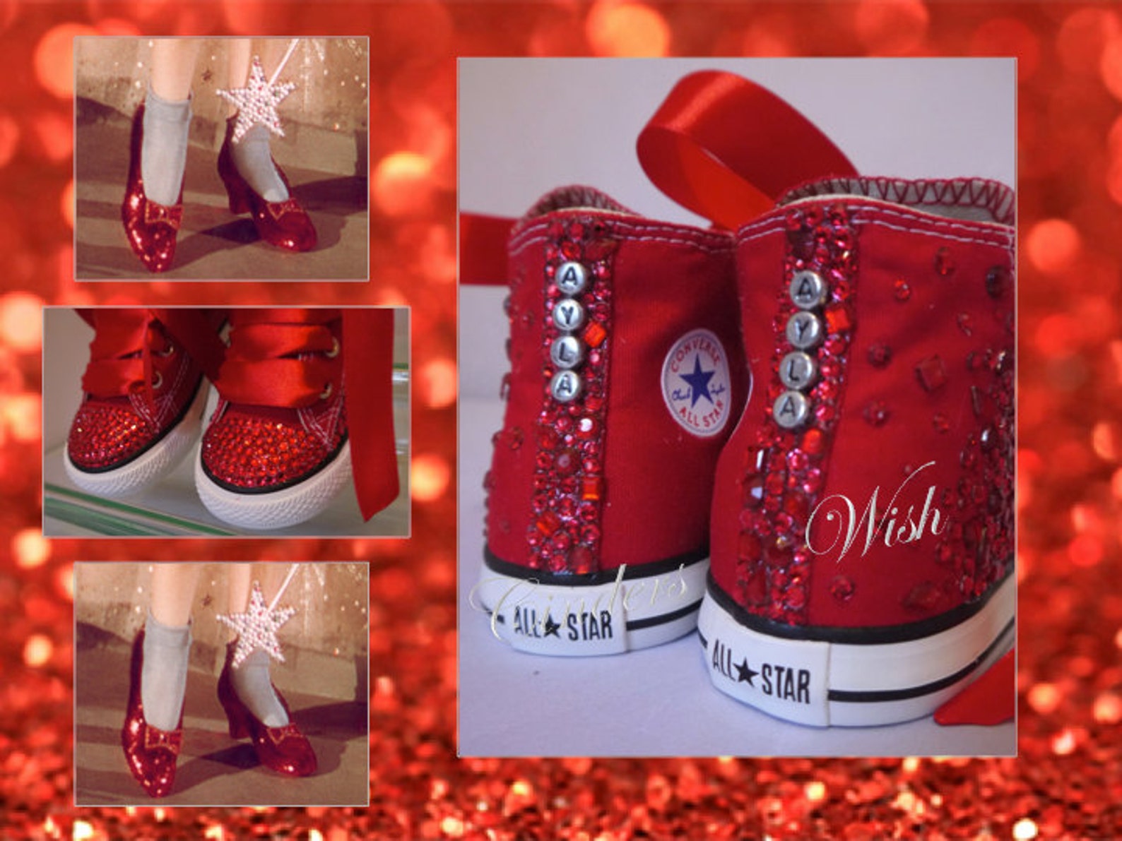 Childrens red ruby converse/ wizard of oz shoes / customised | Etsy
