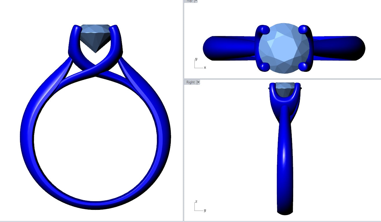 Engagement 3D CAD Ring CA4 - Etsy
