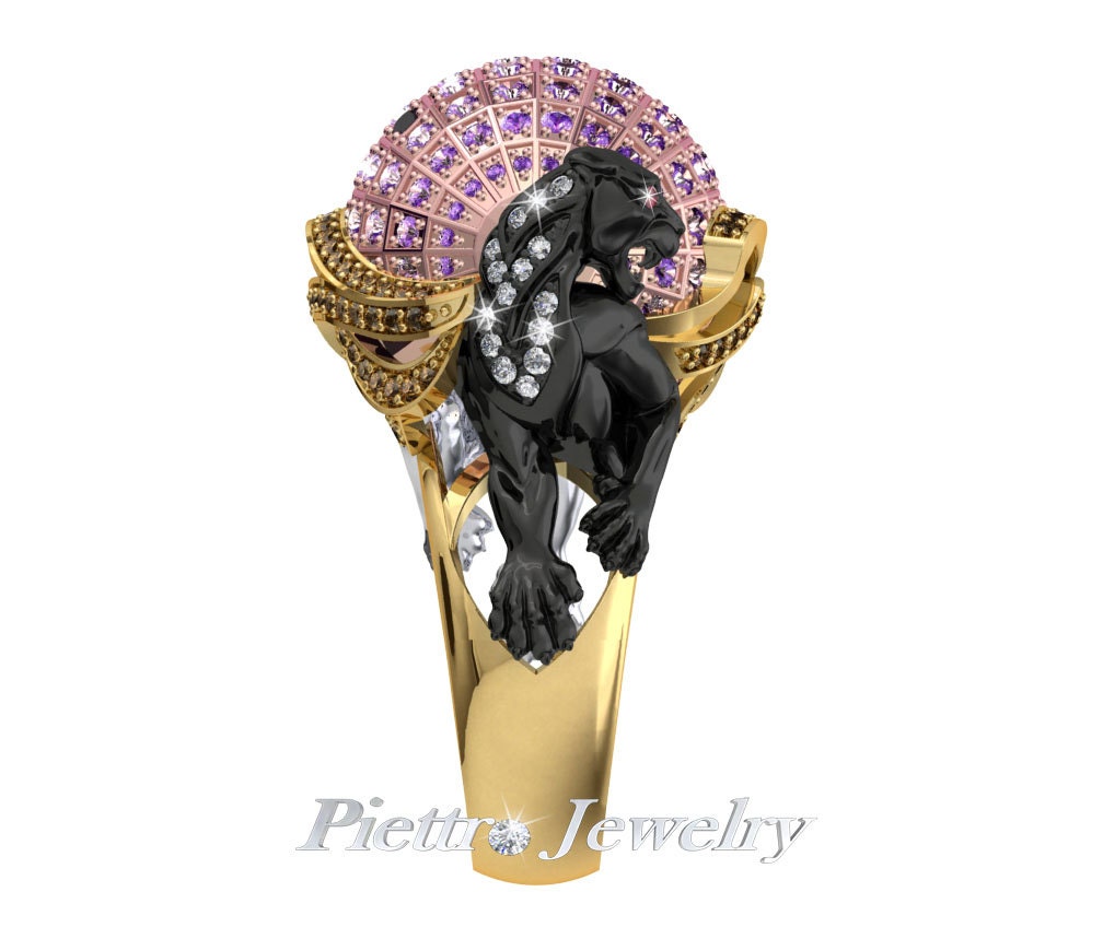 Fashion Unique Crafts Diamond Panther Ring 2D Design 18 Renders Image ...