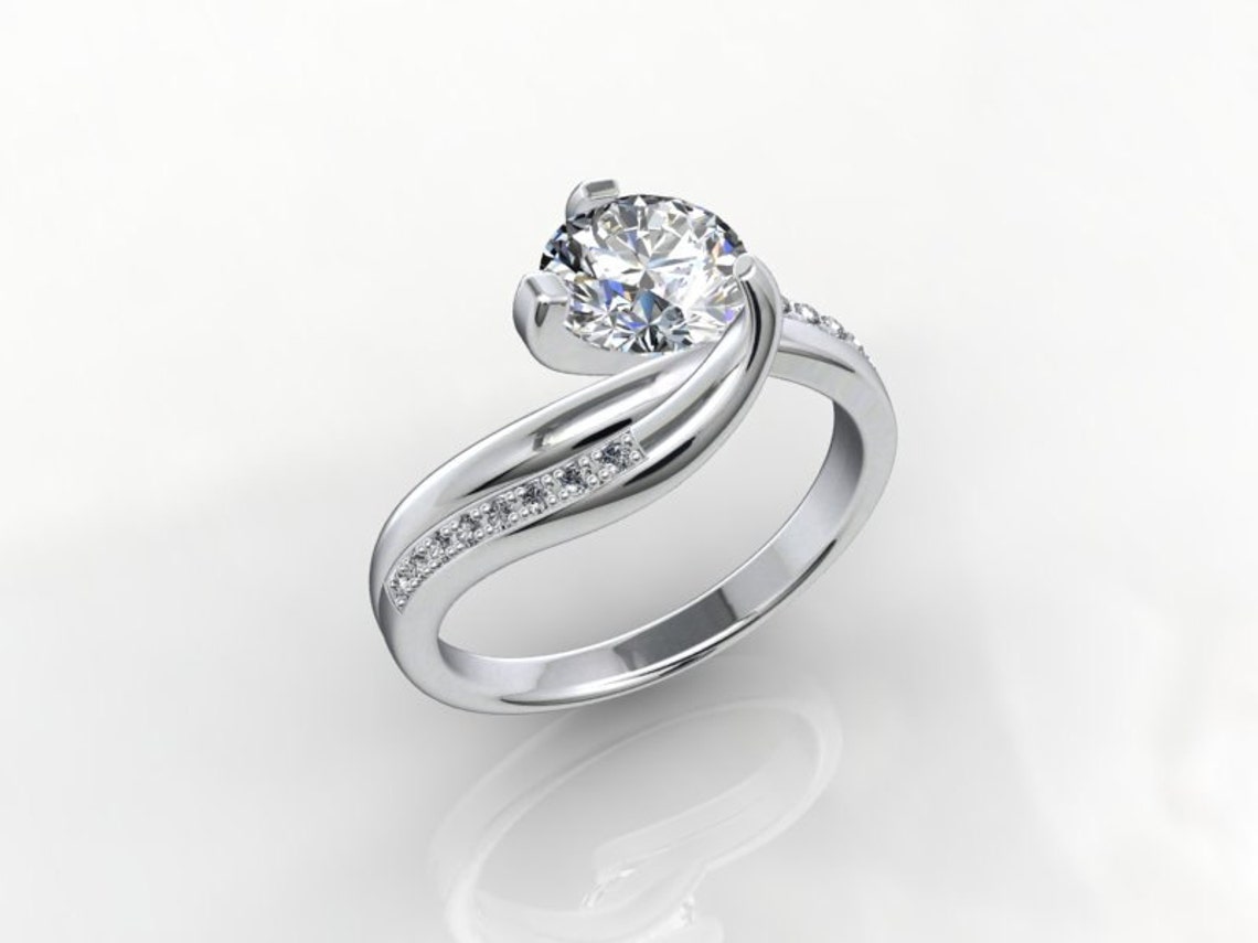 Fashion Twisted Engagement Ring 3D CAD Design Made to Order - Etsy