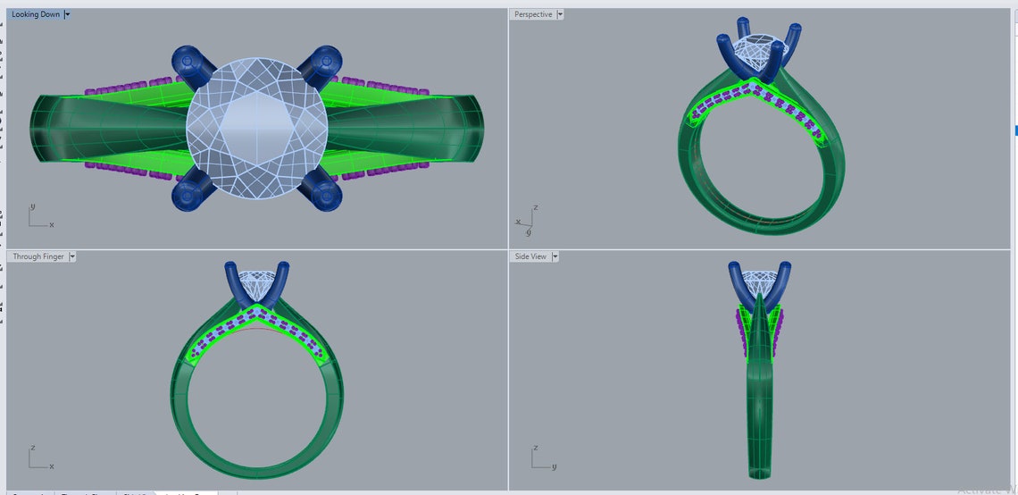 3D CAD Engagement Ring Jewelry Design Can Download STL File - Etsy