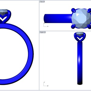3D Engagement Ring Design STL CAD File Download Able Model - CD279 - Etsy