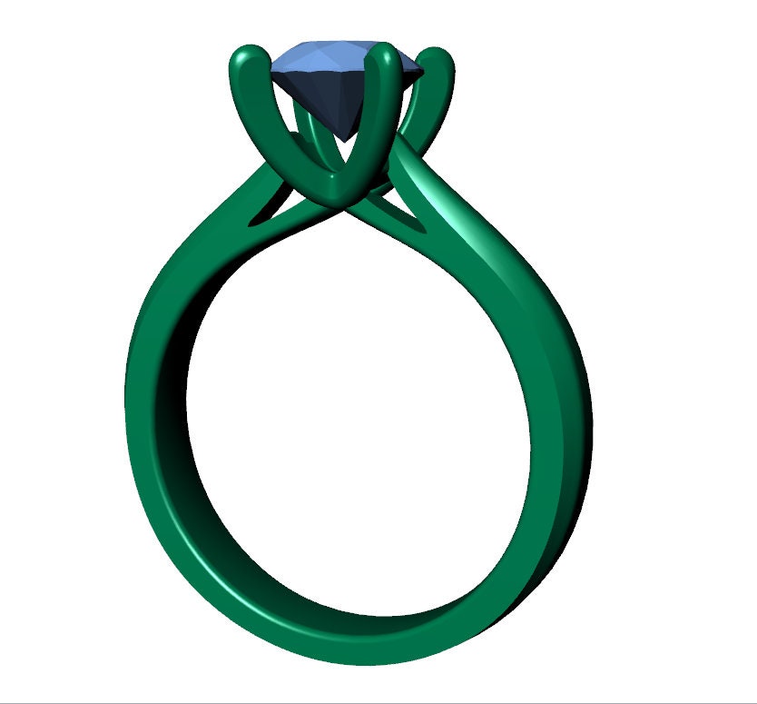 3D Engagement Ring Design STL CAD File Download Able Model CA5 - Etsy