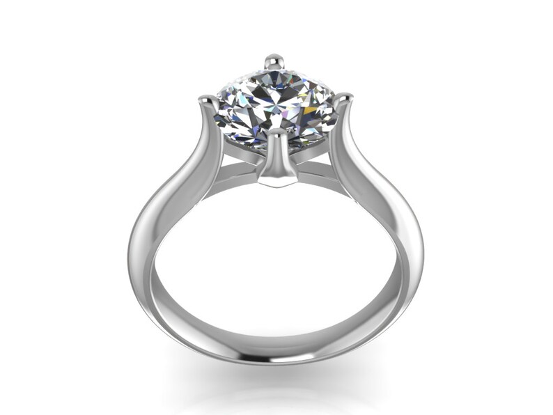 Solitaire Diamond 3D CAD STL File Format Ring CC48 - Etsy