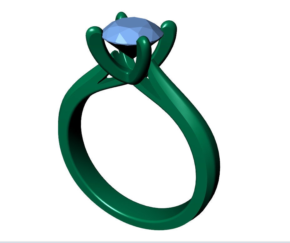 3D Engagement Ring Design STL CAD File Download Able Model CA5 - Etsy