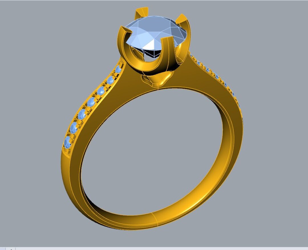 3D CAD Engagement Ring Preset Setting Style Jewelry Design Can Download ...