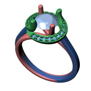 3D CAD Twisted Halo Engagement Ring Jewelry Design Can Download STL ...