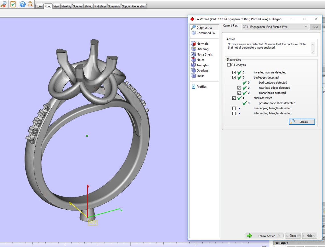 3D CAD Engagement Ring Jewelry Design Can Download STL File Format CC11 ...