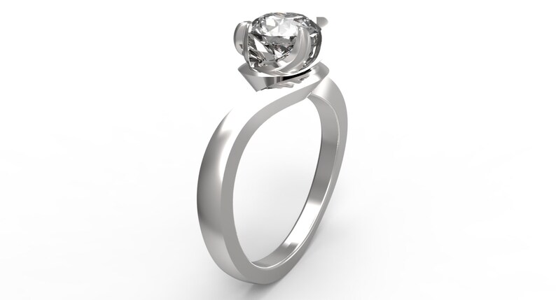 Sharper Twisted Engagement Solitaire Ring 3D CAD Mold Design - CA10 - Etsy