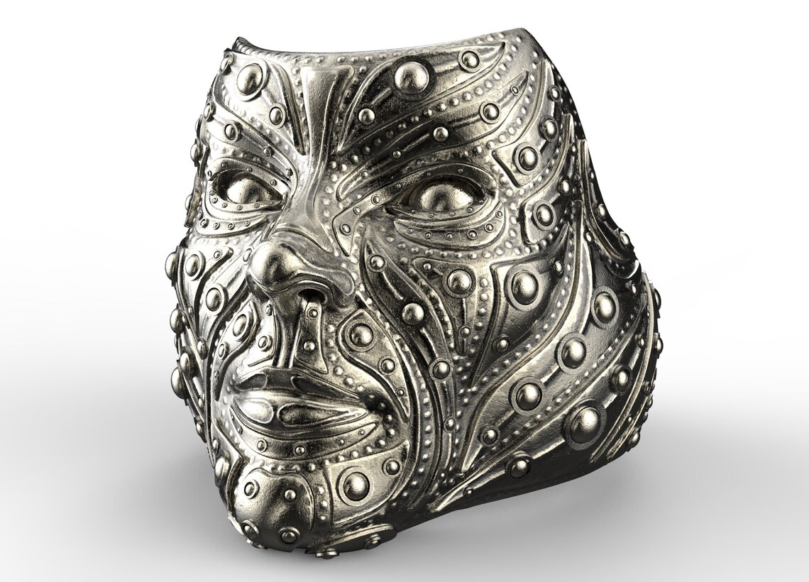 Face-of Steel Men Ring 3D Printed Design-ggcp-418 - Etsy