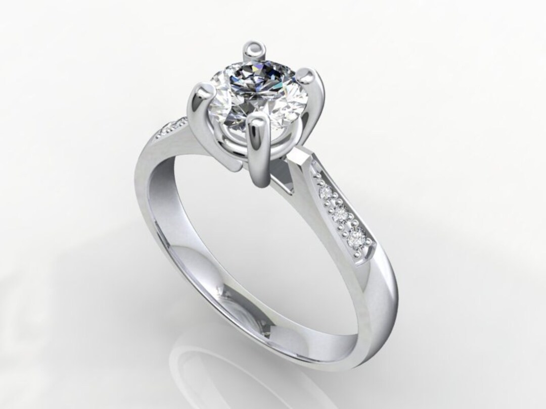 Solitaire 3D CAD Render Ring- PNG-19 - Etsy Canada