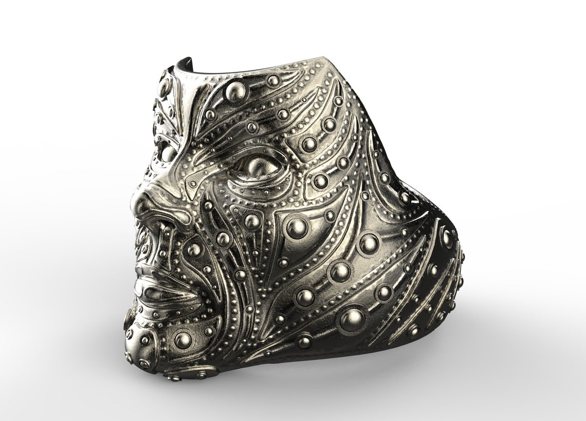 Face-of Steel Men Ring 3D Printed Design-ggcp-418 - Etsy