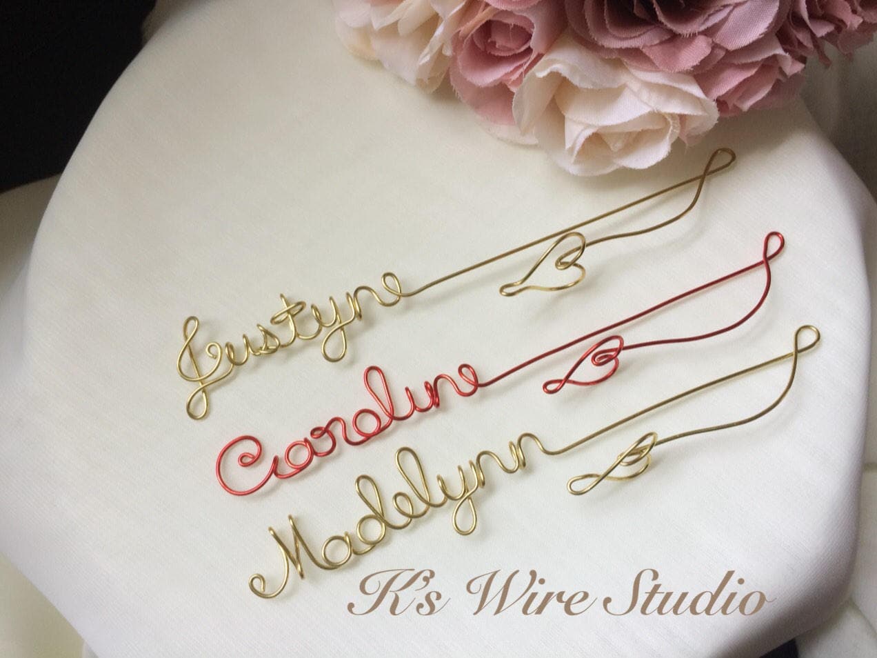 A Custom Wire Bookmark, A Personalized Wire Name Bookmark With a Heart ...