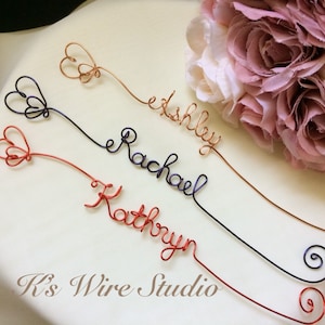 A Custom Wire Bookmark, A Personalized Wire Name Bookmark With Hearts,a ...