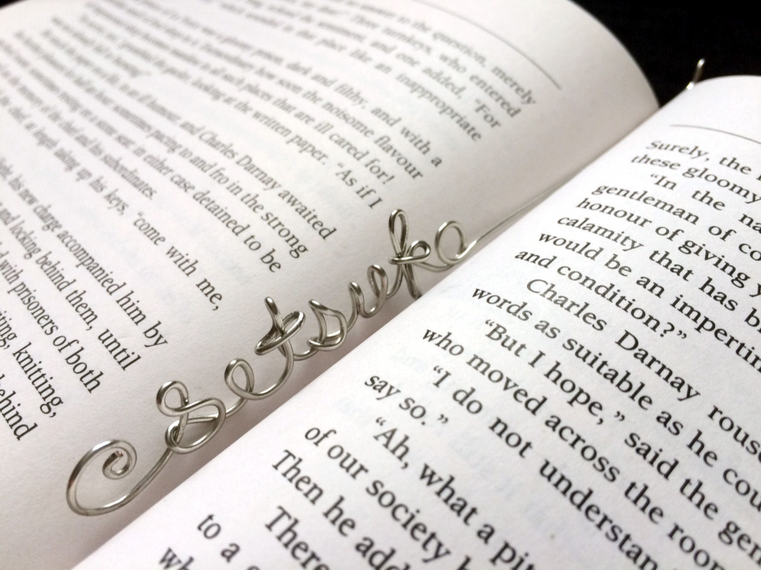 A Custom Wire Bookmark, A Personalized Wire Name Bookmark With a Heart ...
