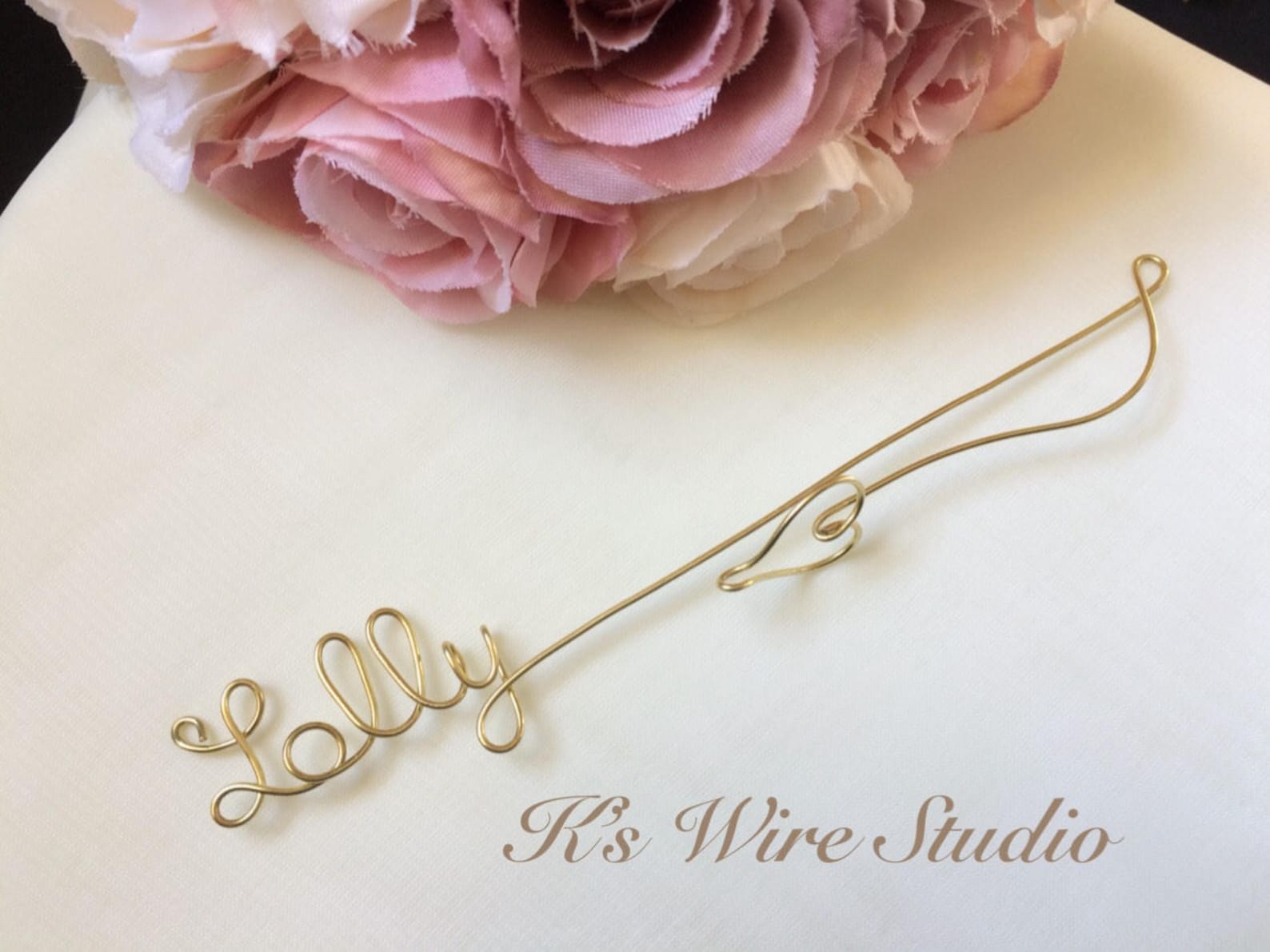 A Custom Wire Bookmark, A Personalized Wire Name Bookmark With a Heart ...