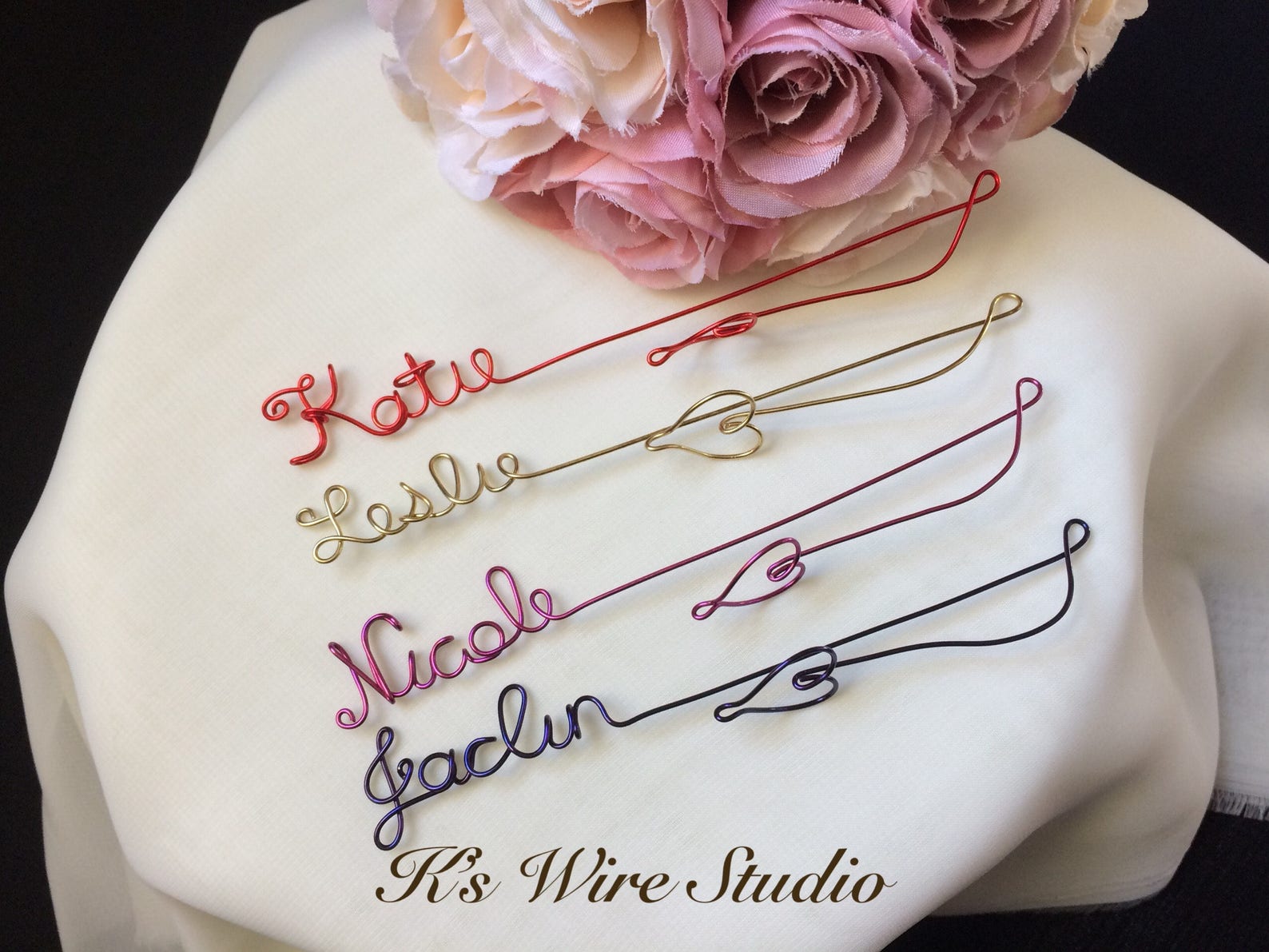 A Custom Wire Bookmark, A Personalized Wire Name Bookmark With a Heart ...