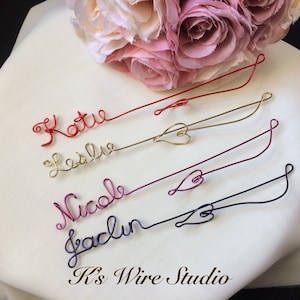 A Custom Wire Bookmark, A Personalized Wire Name Bookmark With a Heart ...