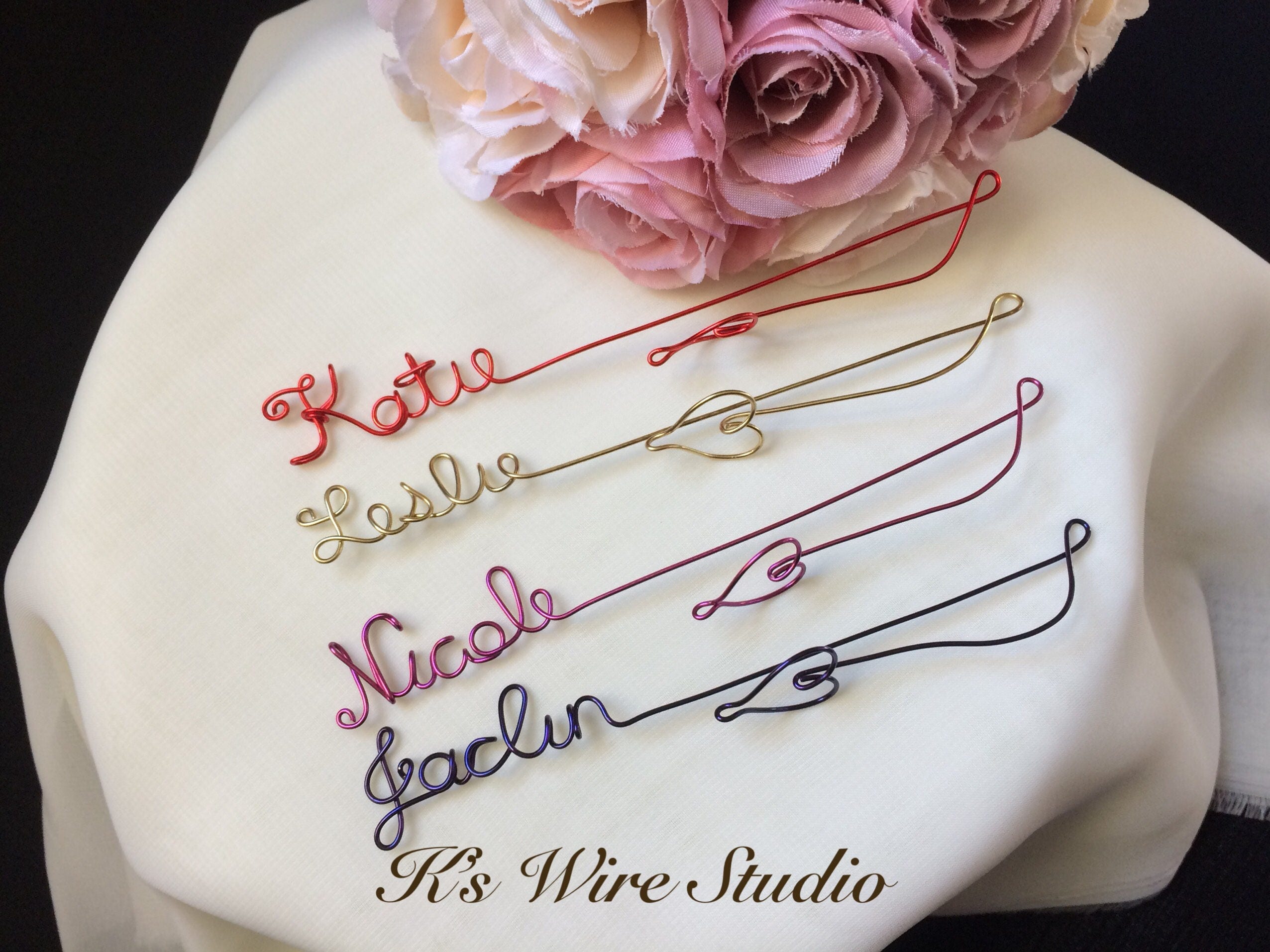 A Custom Wire Bookmark, A Personalized Wire Name Bookmark With a Heart ...