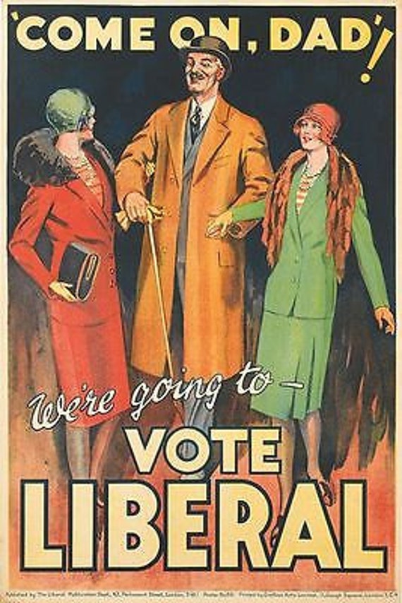 1920's Vote Liberal British Election Poster A3 Print | Etsy