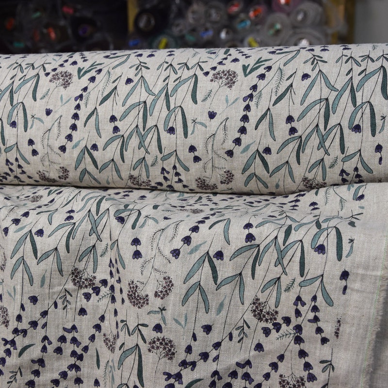 Printed Linen Fabric - Etsy