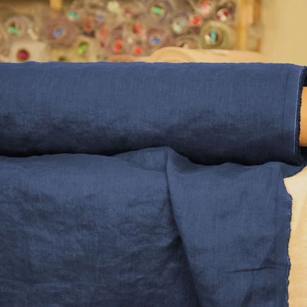 Blue Linen Fabric - Etsy