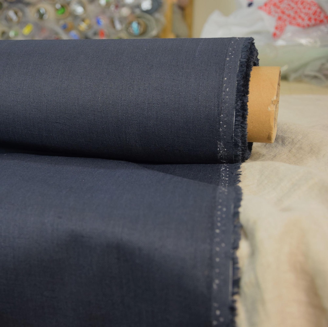 IN STOCK. Linen Fabric Gloria Water-pro Blue Shadow 245gsm. Water&mud ...