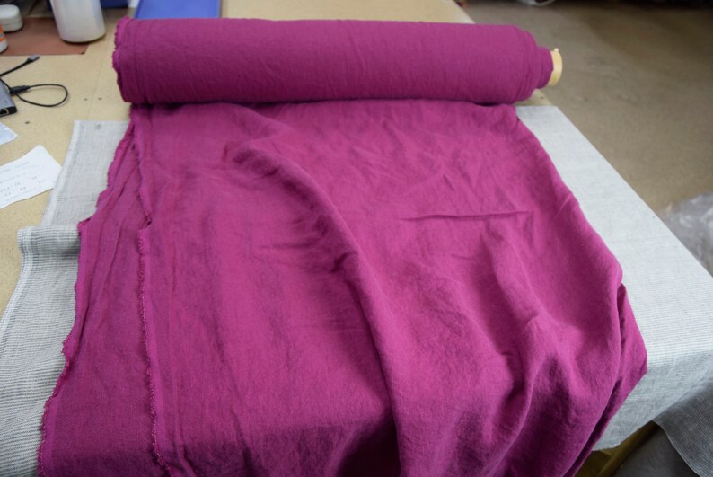 Linen Fabric "margarita Rose Violet" 200gsm(6oz/yd2). Pure 100% Linen ...