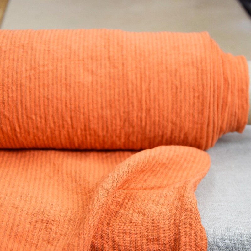 Orange Linen Fabric - Etsy Australia