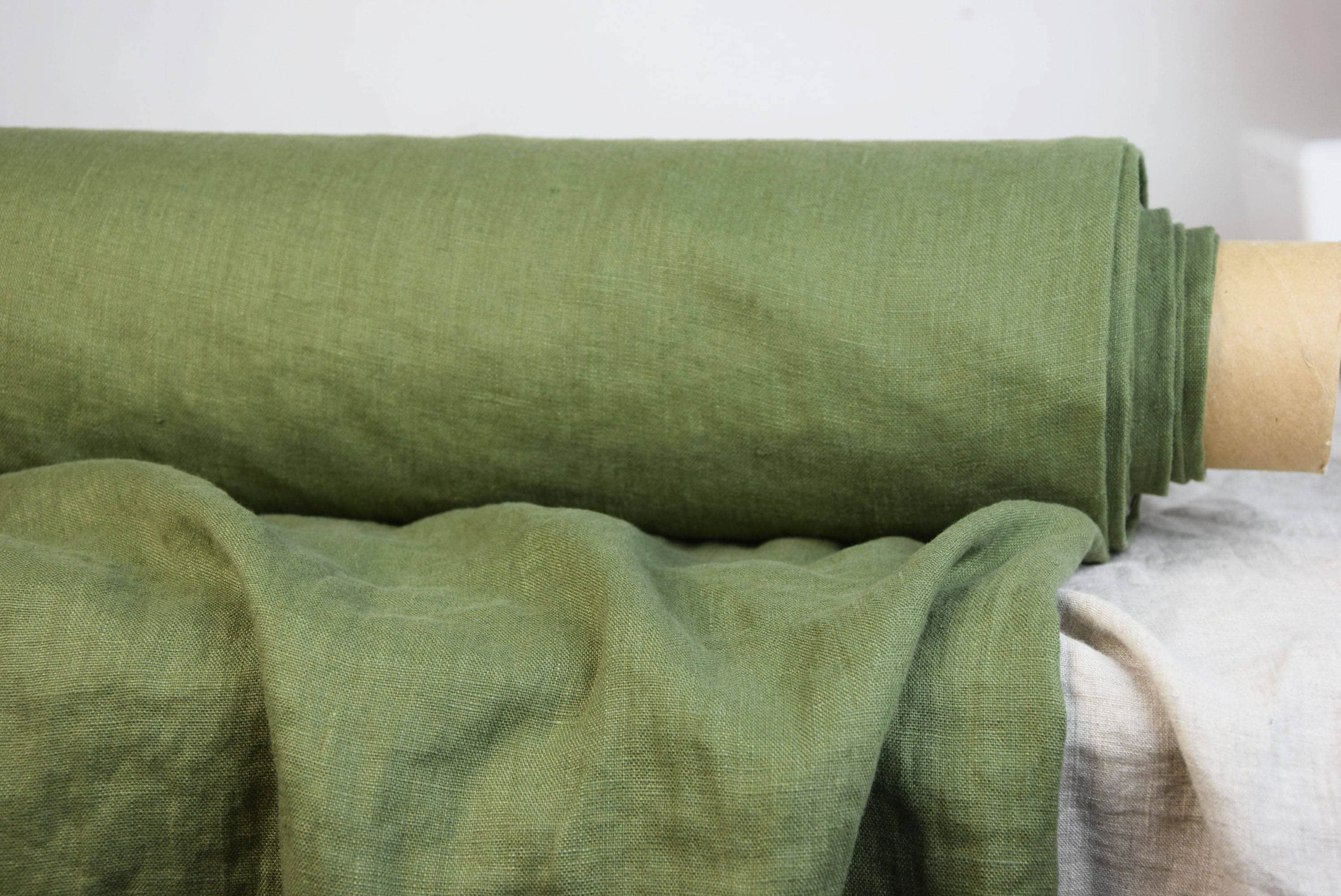Olive Green Linen Fabric