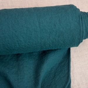 IN STOCK. Pure 100% Linen Fabric Margarita Deep Teal 200gsm5.90oz/yd2 ...