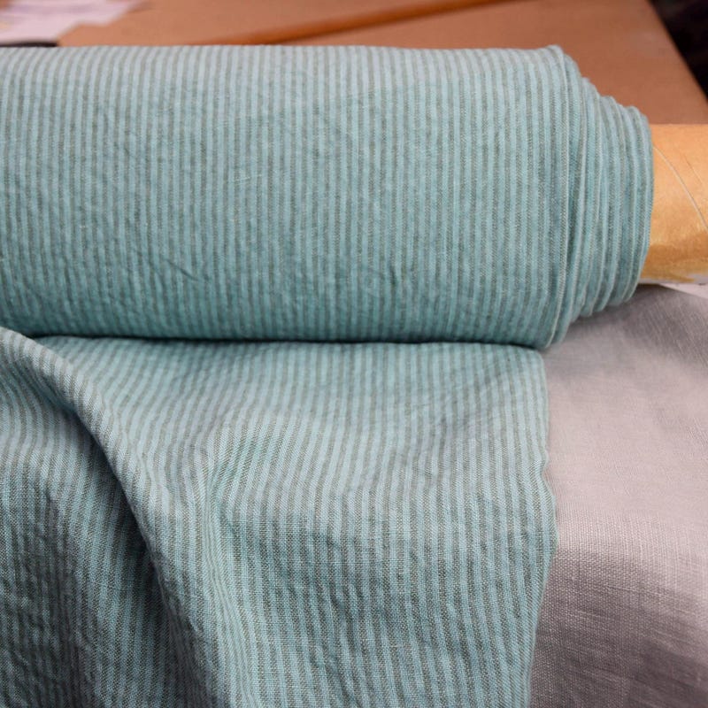 Aqua Striped Fabric - Etsy