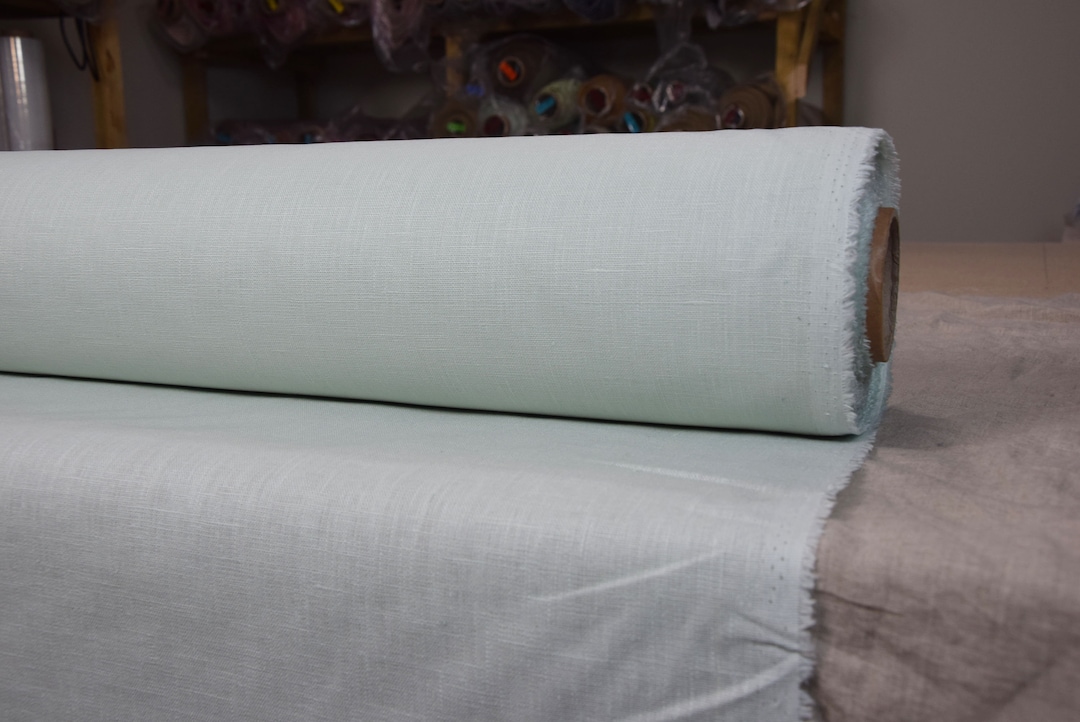IN STOCK. Linen Fabric Nata Water-pro Milky Green 280gsm. Water&mud ...