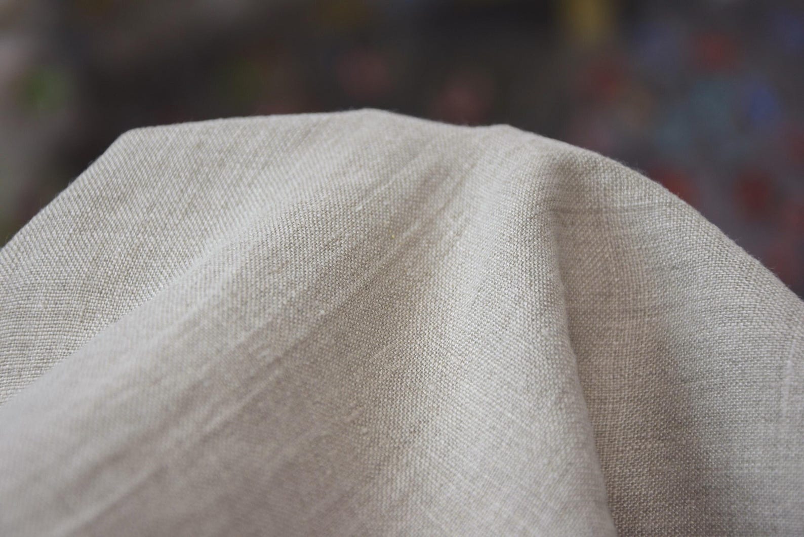 100% Linen Fabric "gloria" in Natural Undyed Raw Linen (warm Gray ...