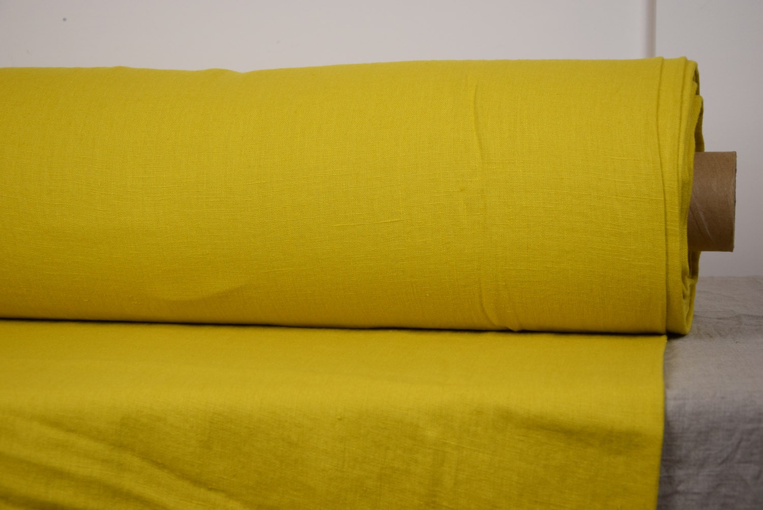 Bright Yellow Linen Fabric