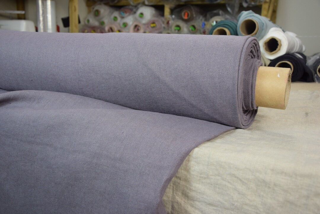 Temporarily OUT OF STOCK. Pure 100% Linen Fabric Prana Lilac Gray ...
