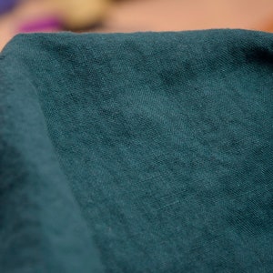 IN STOCK. Pure 100% Linen Fabric Margarita Deep Teal 200gsm5.90oz/yd2 ...