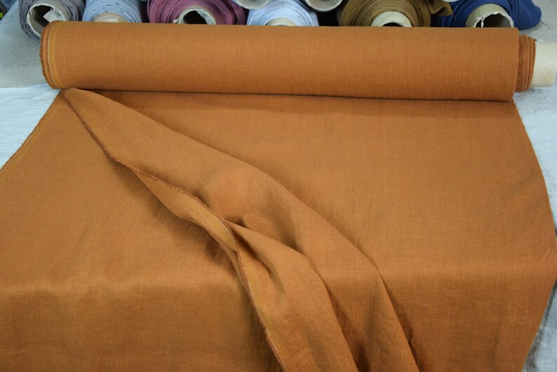 Pure 100% Linen Fabric Gloria Bronze 190gsm. Rich Saturated - Etsy