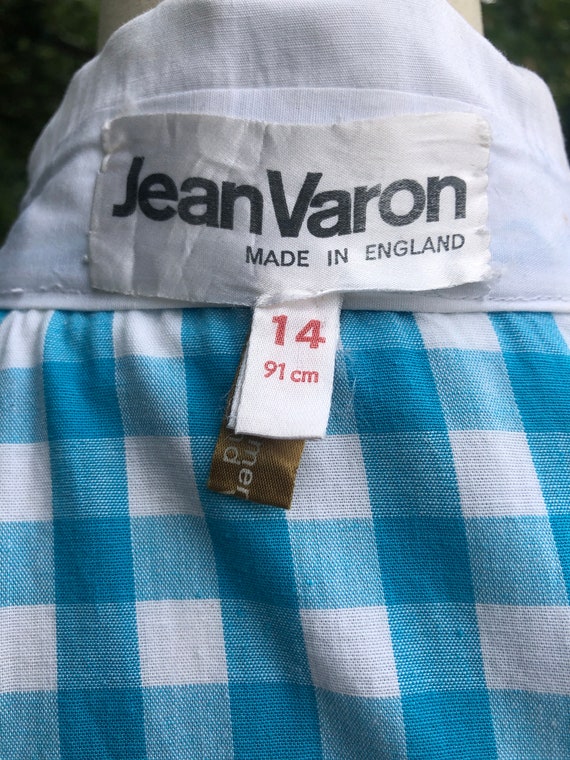 Vintage 1970s Jean Varon maxi dress blue and white gi… - Gem